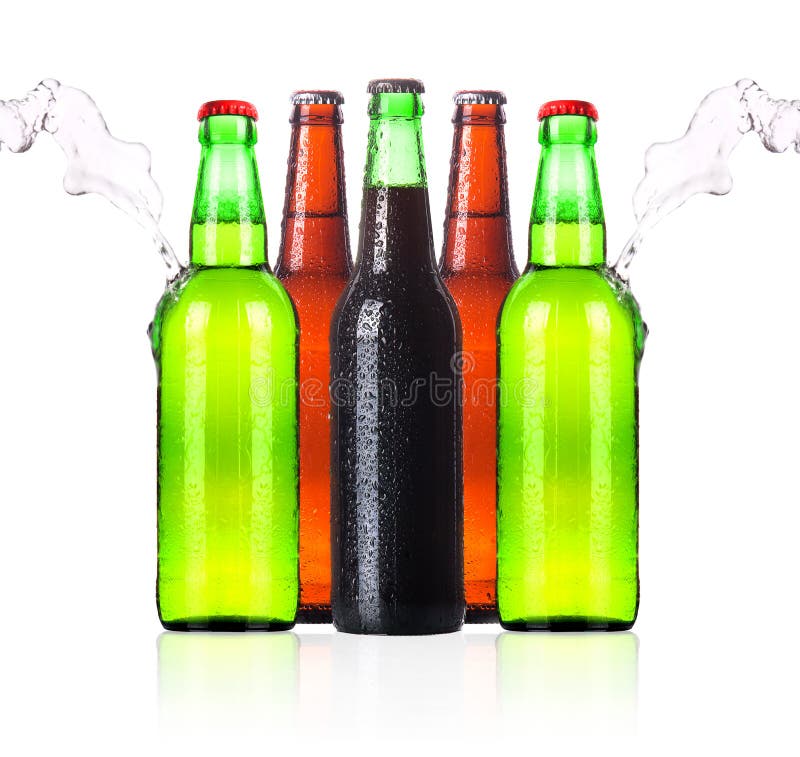 Collection Collage of Beers from All Over the World on White Editorial ...