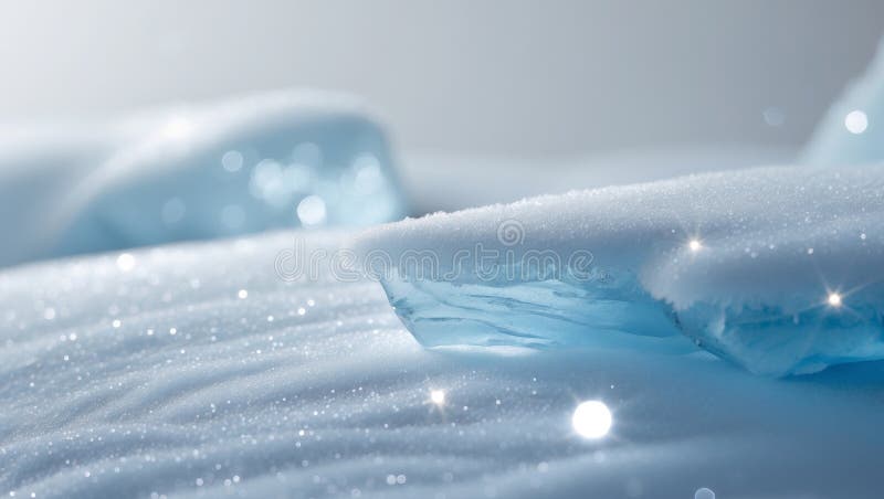 Frosty Blue Ice Texture with Snowy Surface and Shimmering Sparkles ...