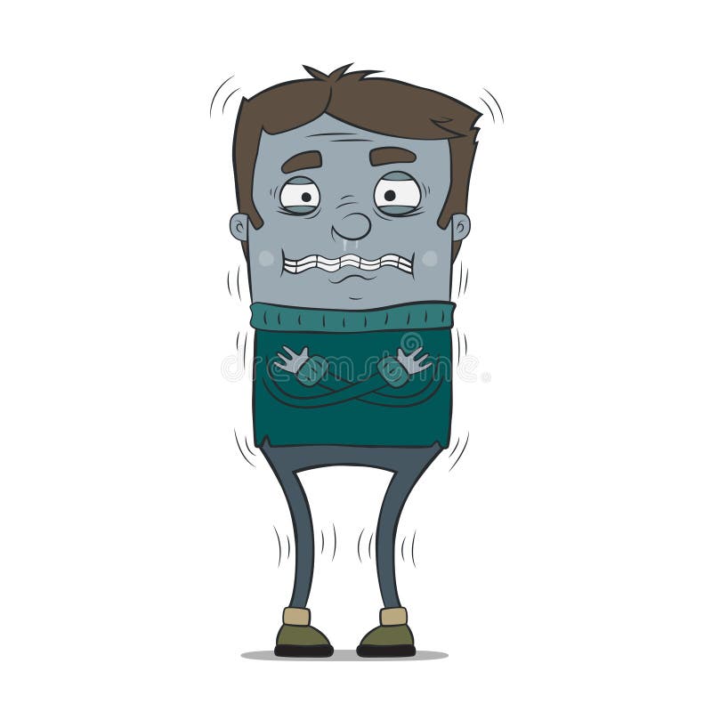 Freezing stock vector. Illustration of toon, shivering - 13857610