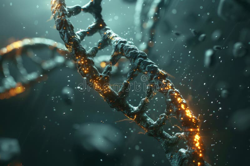 Frosty DNA Helix with Icy Particles, Cold and Detailed Stock Photo ...