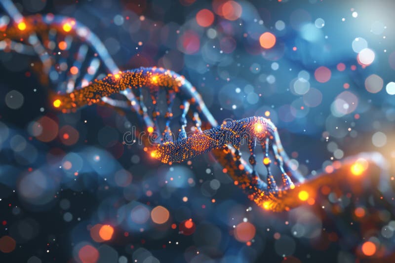 Frosty DNA Helix with Icy Particles, Cold and Detailed Stock Image ...