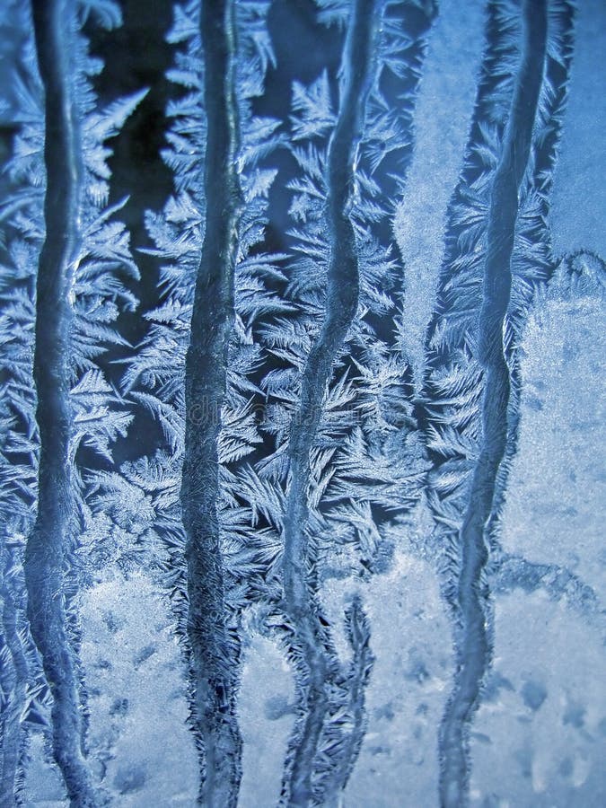 Frosty Natural Pattern on Winter Window Stock Image - Image of icing ...