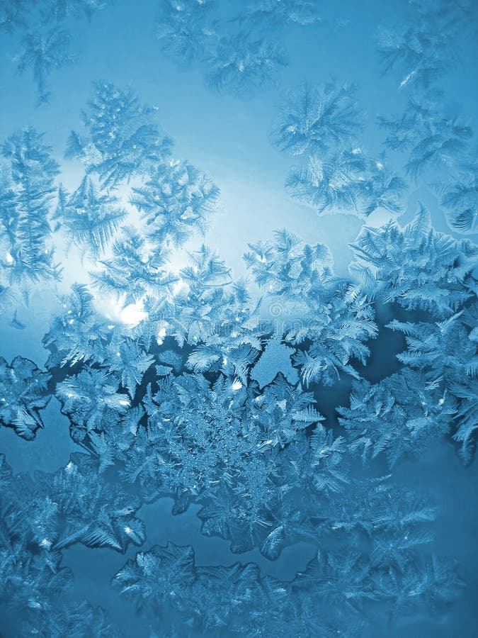 Frosty Natural Pattern on Winter Window Stock Image - Image of icing ...