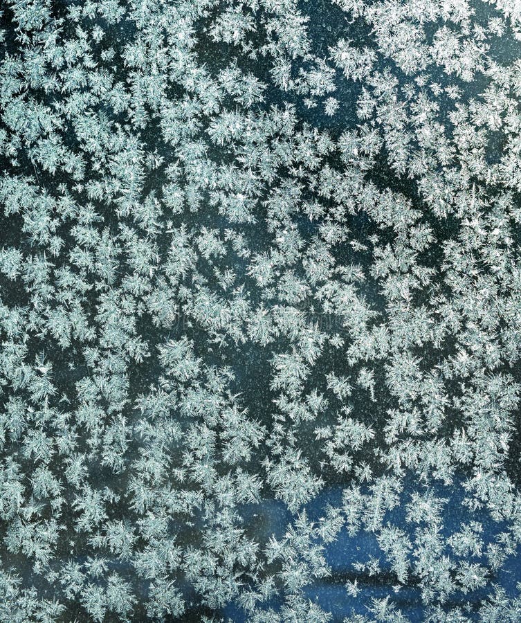 Frosty Natural Pattern on Glass in Winter Stock Image - Image of nature ...
