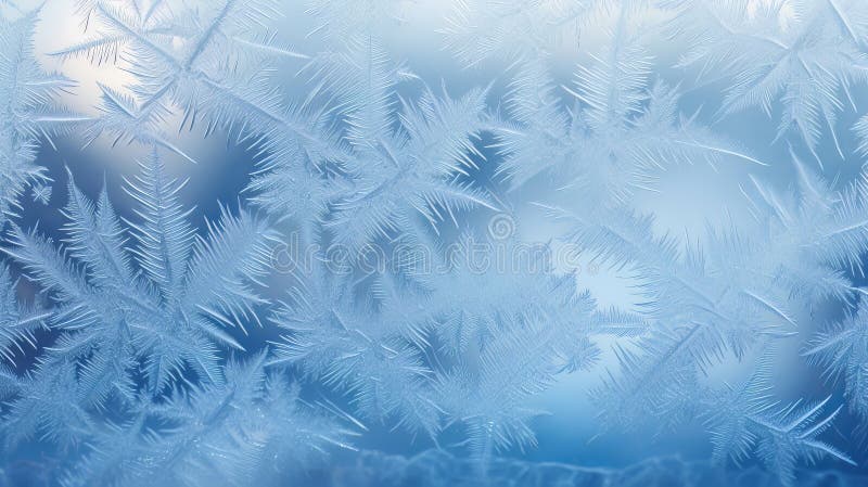 Frosty Natural Pattern on Window Glass. Abstract Winter Background ...