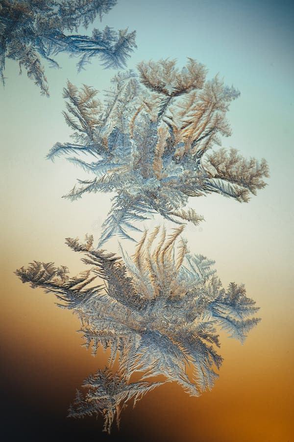 Frosty Natural Pattern on Winter Window Stock Photo - Image of freeze ...