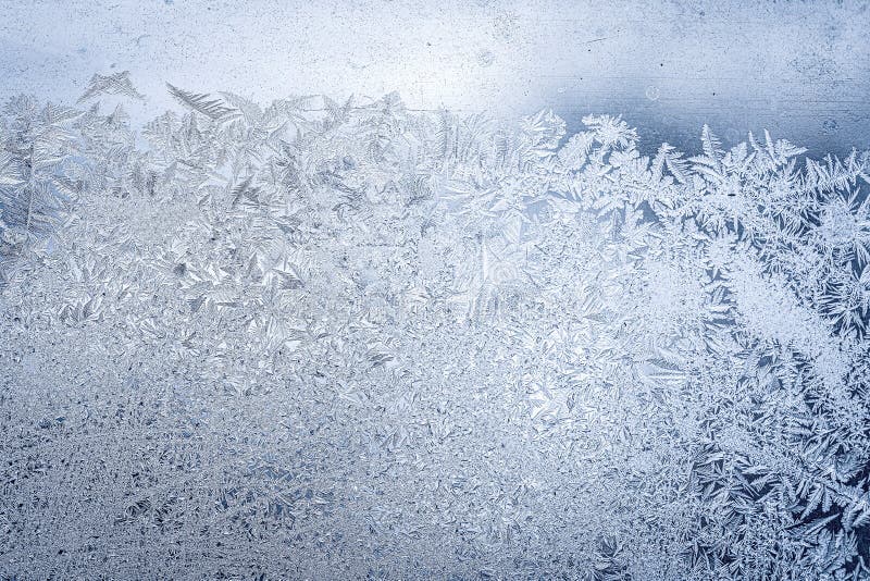 Frosty Natural Pattern on Winter Window, Ornamental Frost on the Glass ...