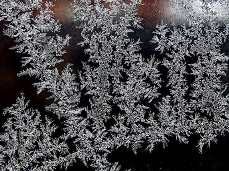 Beautiful Frosty Patterns on the Winter Window, Texture of Frosty ...