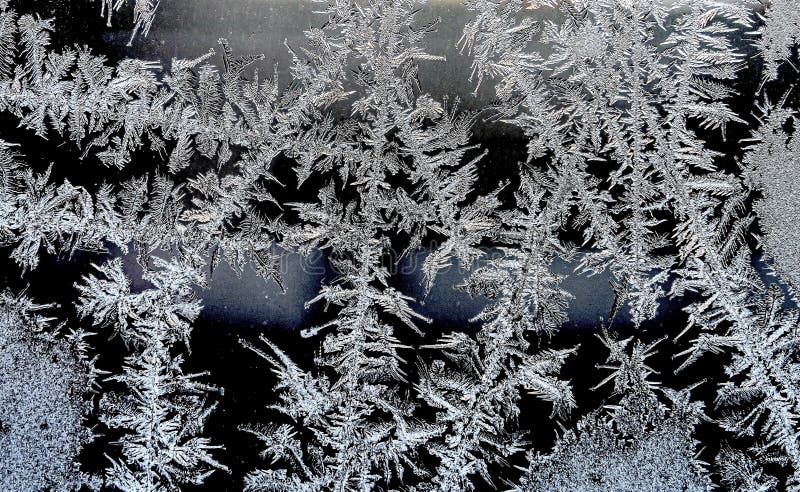Texture of Frosty Patterns on the Winter Window Stock Image - Image of ...