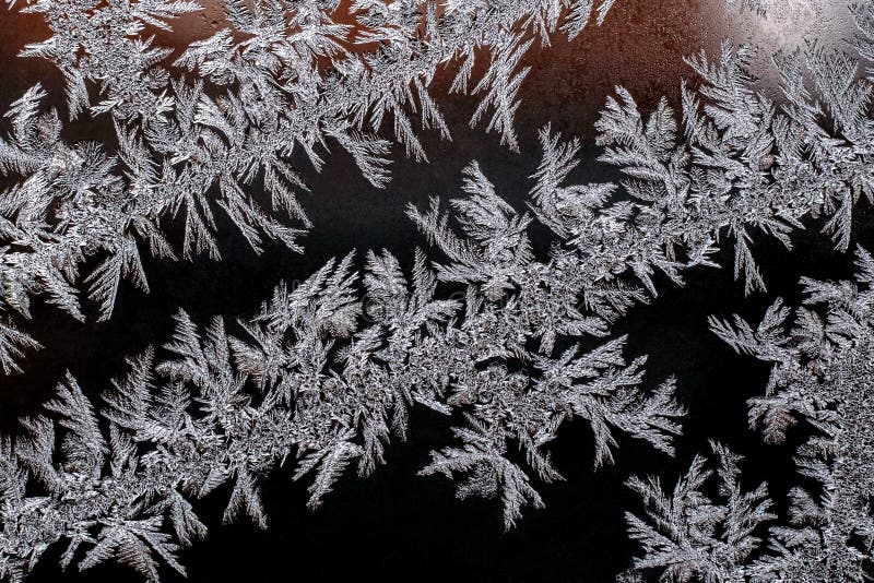 Beautiful Frosty Patterns on the Winter Window, Texture of Frosty ...