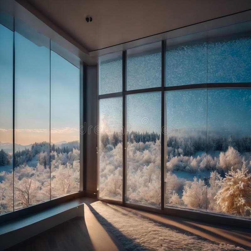 Frosty Patterns on the Window, Digital Art Stock Illustration ...
