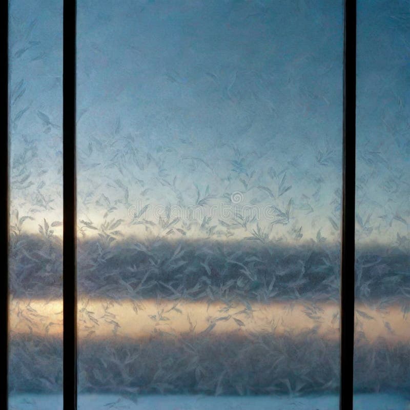 Frosty Patterns on the Window, Digital Art Stock Illustration ...