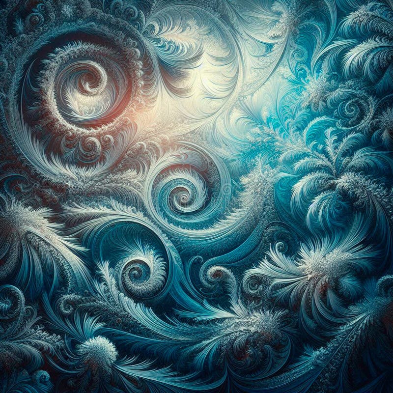 Frosty Patterns on the Window, Digital Art Stock Illustration ...