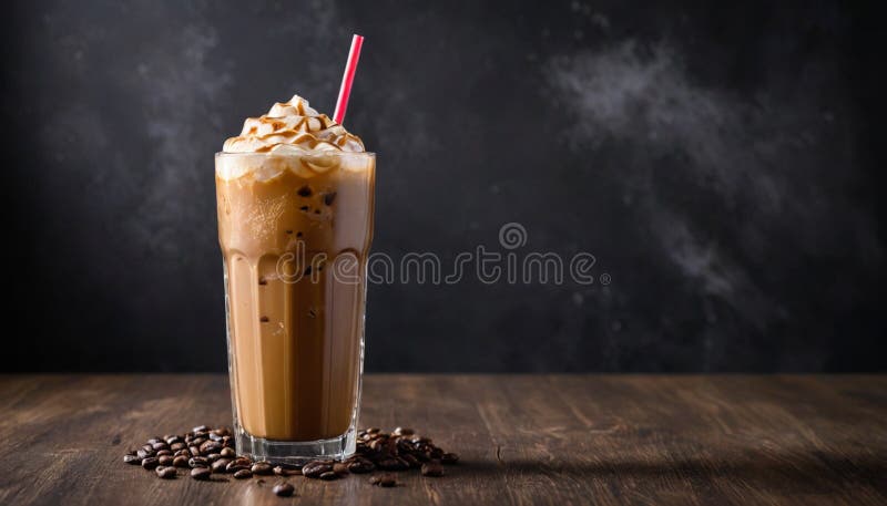 Frosty Refreshment Iced Coffee in Tall Glass with Condensation Stock ...