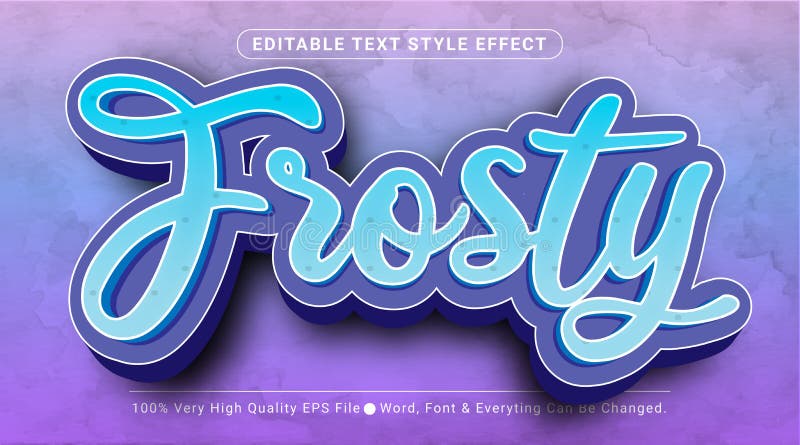 Frosty Text Effect on Watercolor Canvas, Editable Text Effect Stock ...