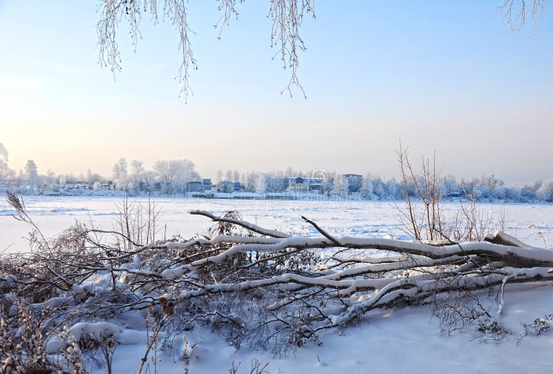 Frosty winter day stock image. Image of cloud, sunlight - 67431917