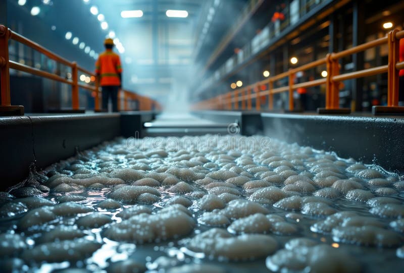 Froth Bubbles in Mineral Processing, Generative Ai Stock Illustration ...