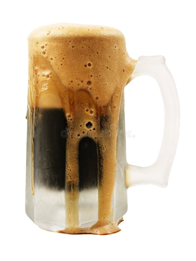 Frothy Beer stock image. Image of overflow, brown, brew - 78533