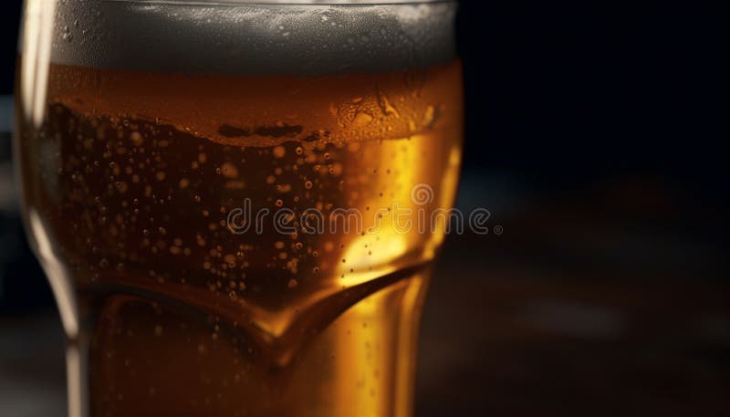 Frothy Beer in Cold Pint Glass, Refreshing and Thirst Quenching ...