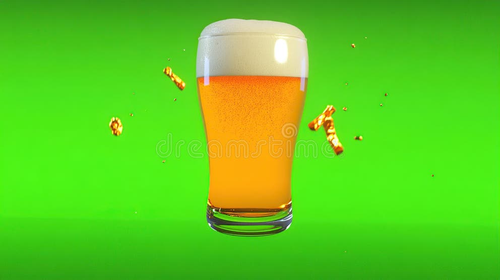 Frothy Beer, Green Screen, Chips, Advertising Stock Illustration ...