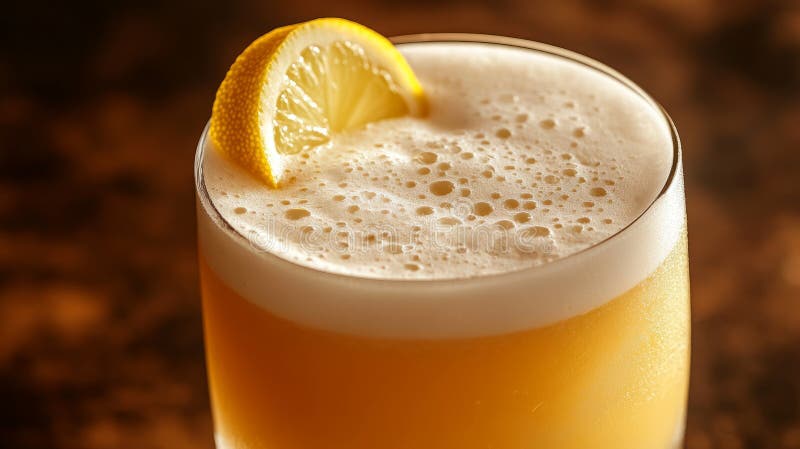 Frothy Beer with Lemon Slice on a Glass. Stock Photo - Image of thirst ...