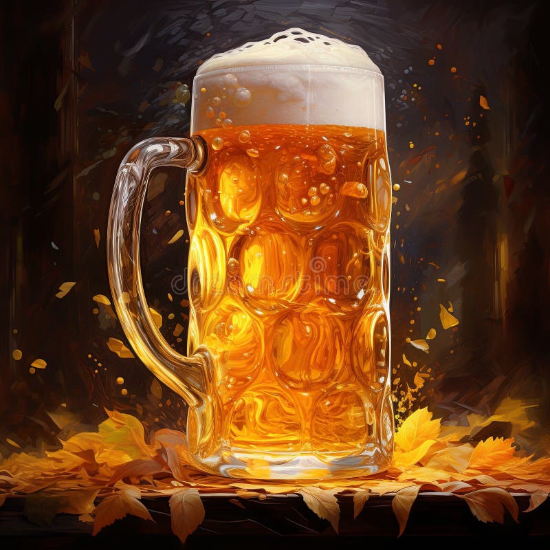 A Frothy Draft Beer in a Clear Glass, Emphasizing Its Golden Color and ...