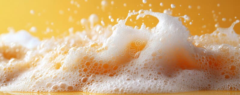 Frothy Foam Splashing on a Golden Background Stock Illustration ...