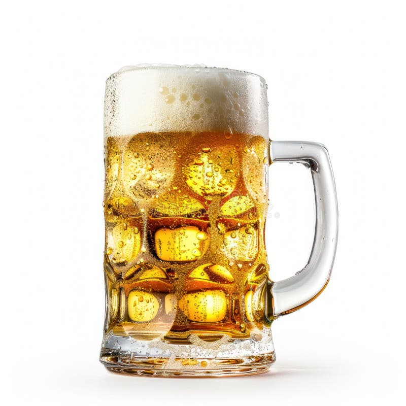 Frothy Glass Mug of Beer with Bubbles. Generative Ai Stock Illustration ...