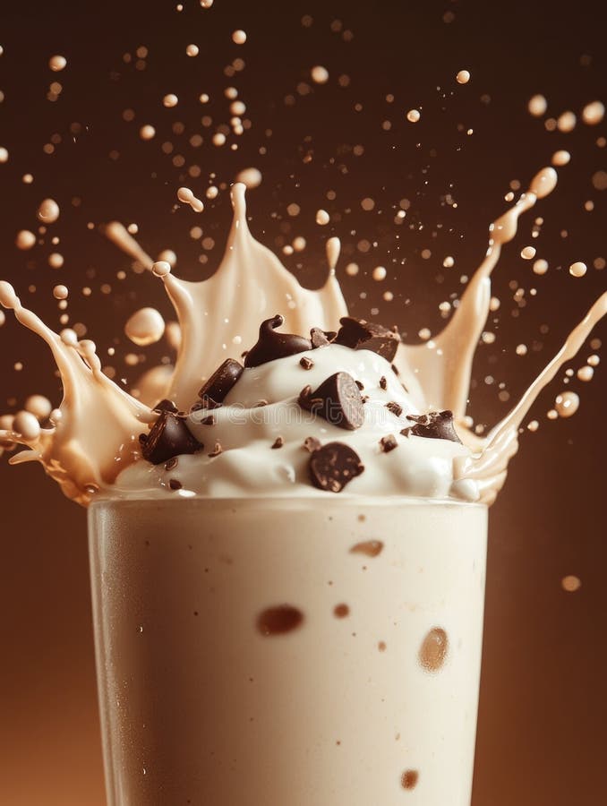 Frothy Iced Coffee with Chocolate Drizzle Stock Photo - Image of ...