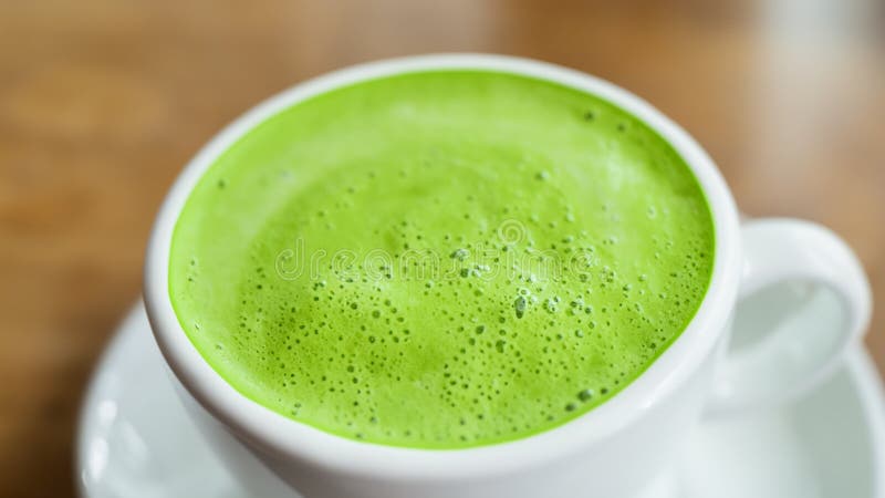 Frothy Matcha Green Tea Latte Delight. Generative Ai Stock Illustration ...