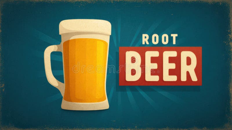 Frothy Mug of Root Beer with Vintage Design Evokes Nostalgia ...