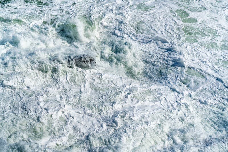 Frothy Ocean Saltwater on Sandy Beach Stock Photo - Image of sand, edge ...