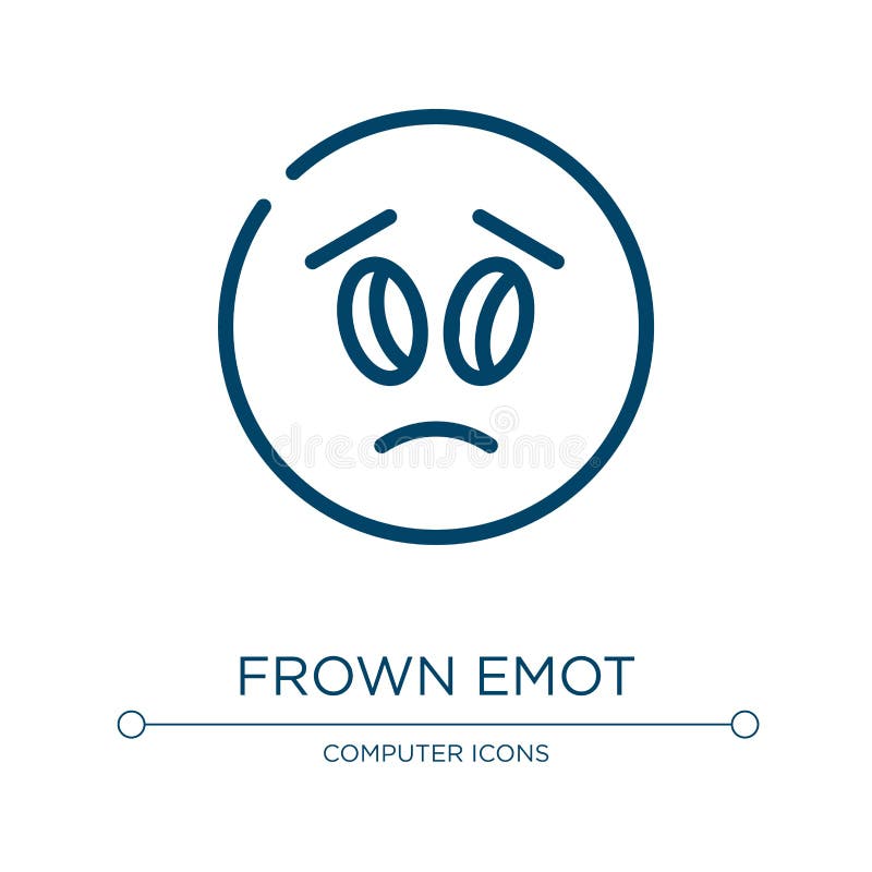 Frown Emoticon Icon. Linear Vector Illustration from Computer and Media ...