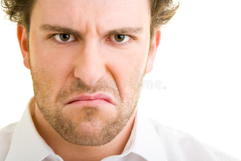 Frown lines stock photo. Image of emotion, mood, bearded - 201643784