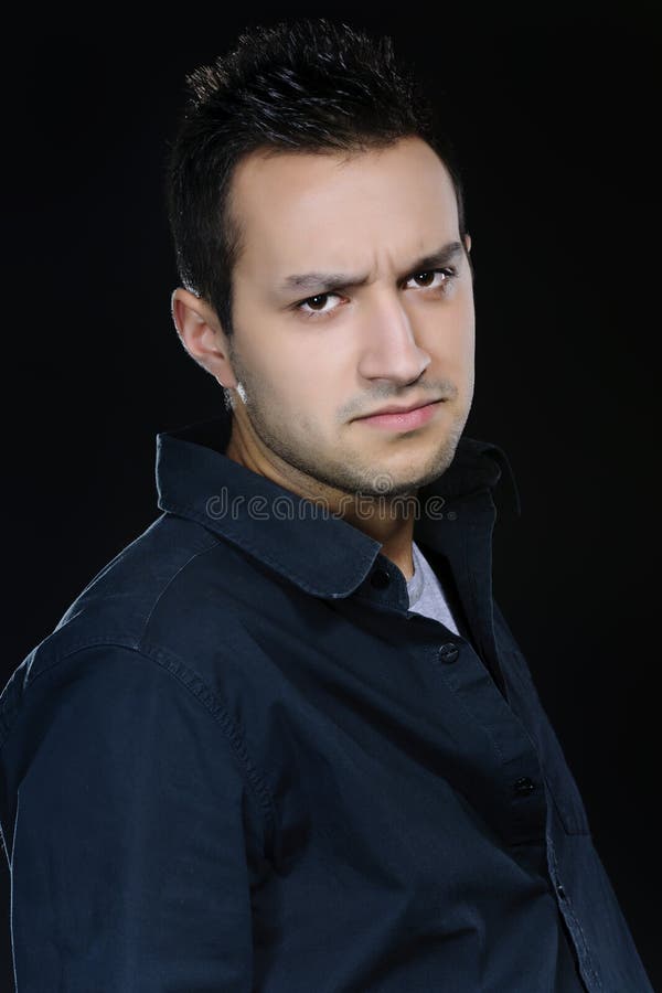 Frown man stock photo. Image of black, teen, attractive - 22813590