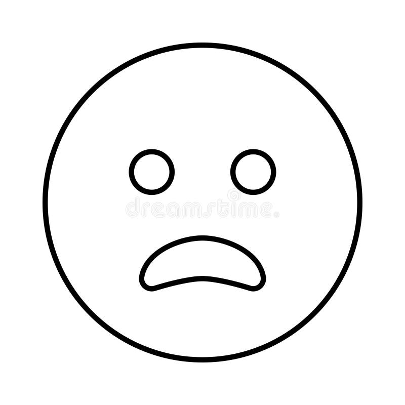 Frown open Emoji Icon stock vector. Illustration of upset - 257537877