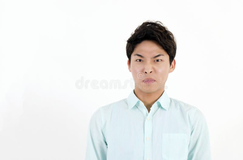 Frowning Asian Male Student Stock Image - Image of people, office: 51062479
