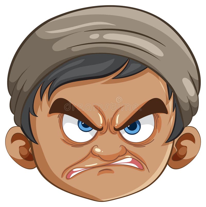 Face with Intense Expression Stock Vector - Illustration of ears ...