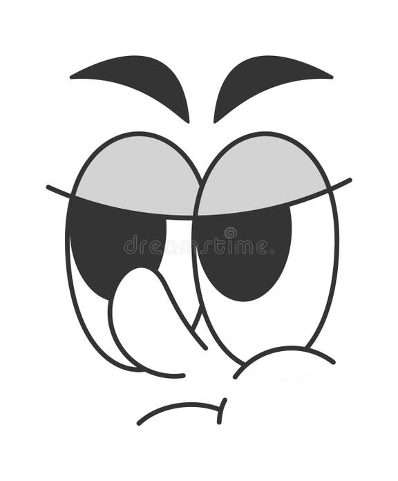 Frowning Face Character Comic Doodle Stock Vector - Illustration of ...