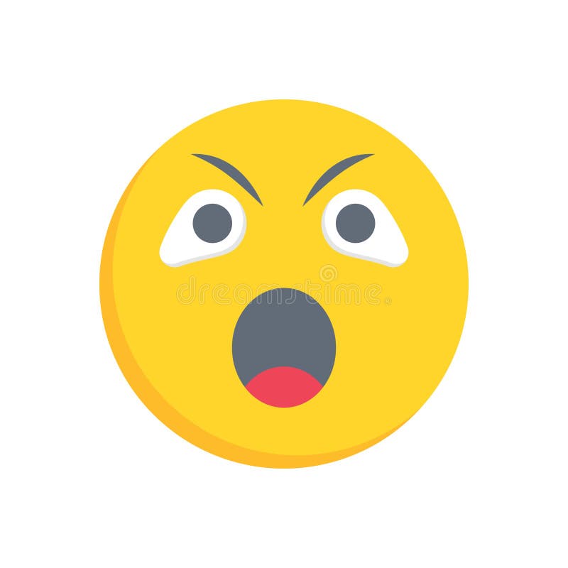 Frowning Vector Flat Colour Icon Stock Vector - Illustration of angry ...