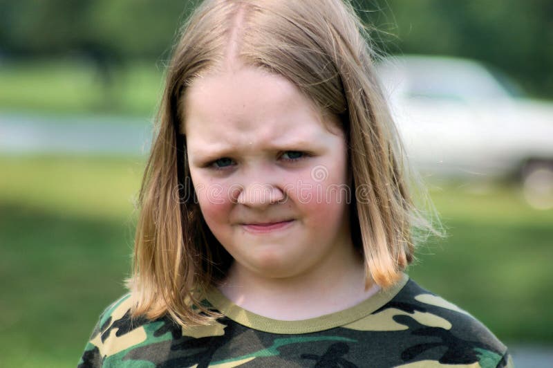 Frowning Girl stock image. Image of concern, bummed, grouchy - 9555461
