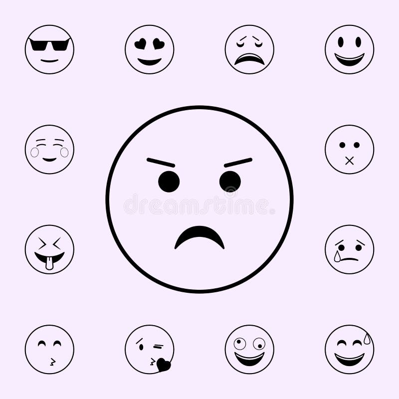 Frowning Icon. Emoji Icons Universal Set for Web and Mobile Stock ...