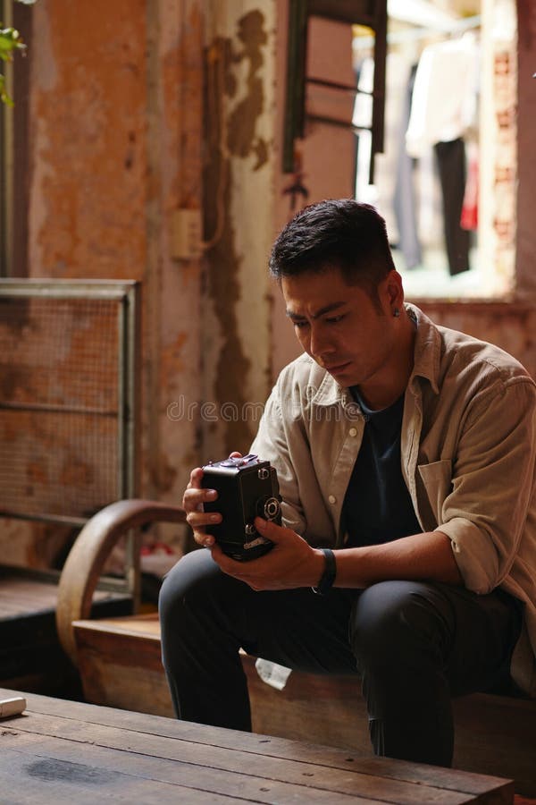 Photographer Checking Broken Camera Stock Image - Image of closeup ...