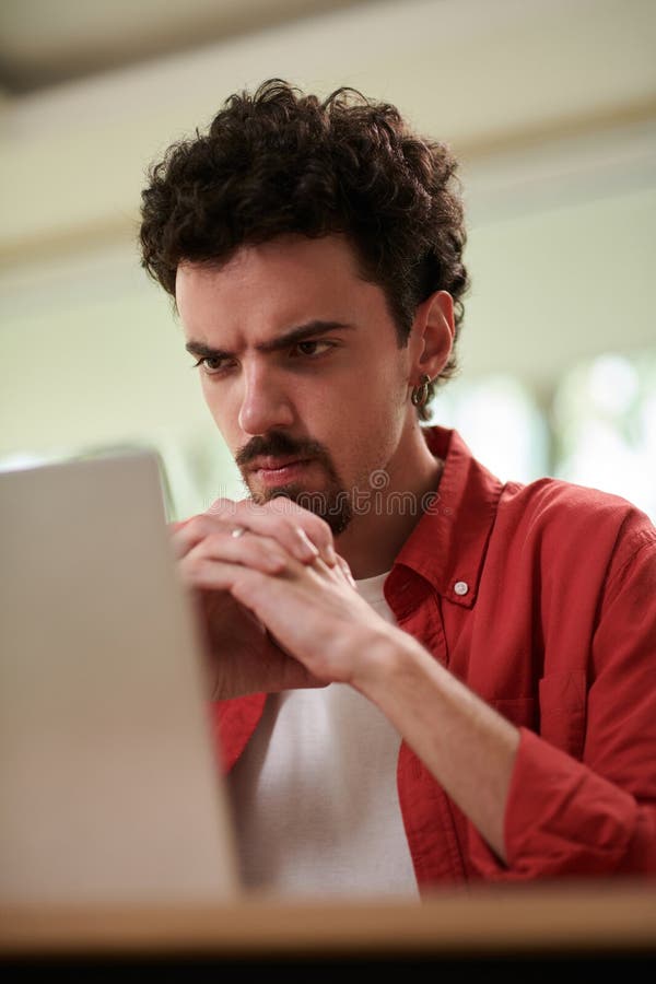 Man Correcting Programming Code Stock Photo - Image of freelancer ...