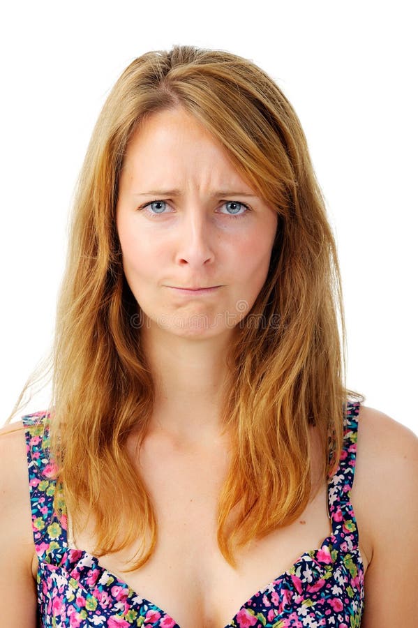Frowning woman stock photo. Image of restrain, attractive - 22775440