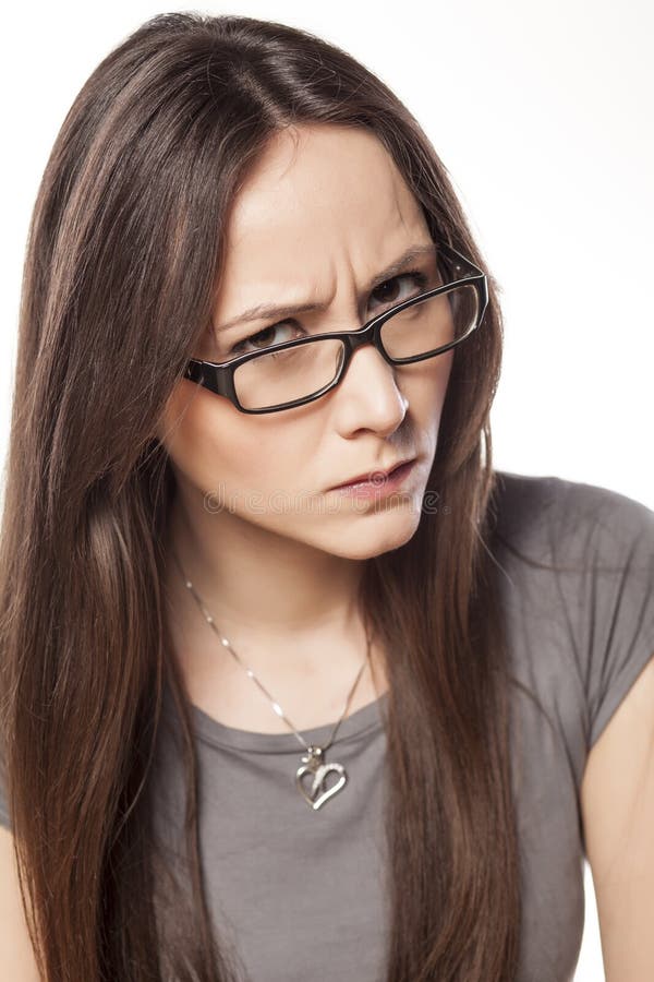 Frowning woman stock image. Image of looking, caucasian - 61873053