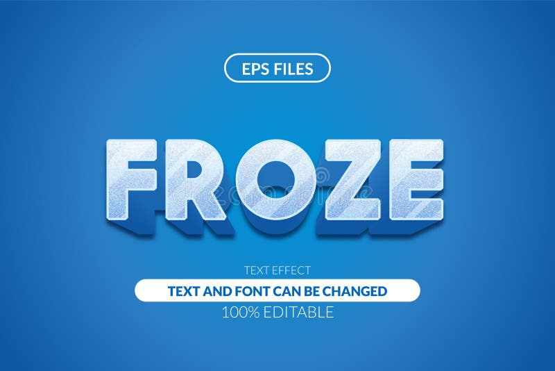 Froze Ice Cold Winter 3d Editable Text Effect. Eps Vector File Stock ...
