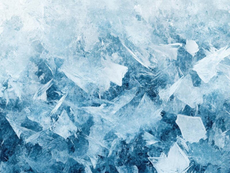 Frozen Abstract, Crystalline Ice Patterns in Blue Hues Stock ...