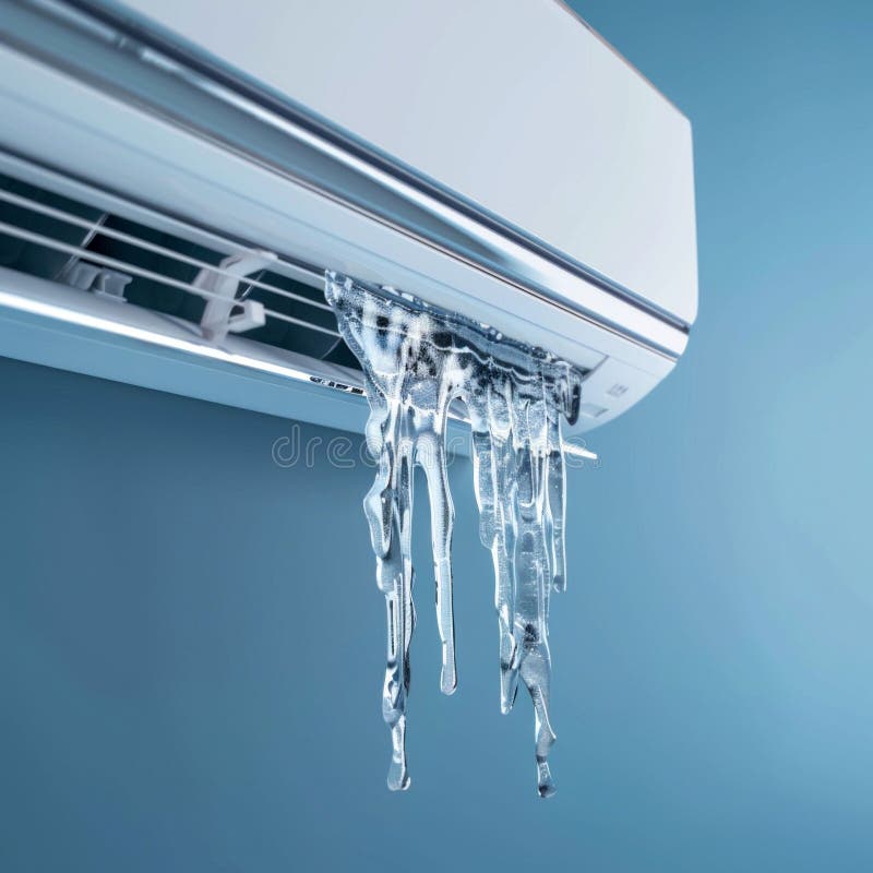 Frozen Air Conditioner with Icicles. Generative Ai Stock Illustration ...