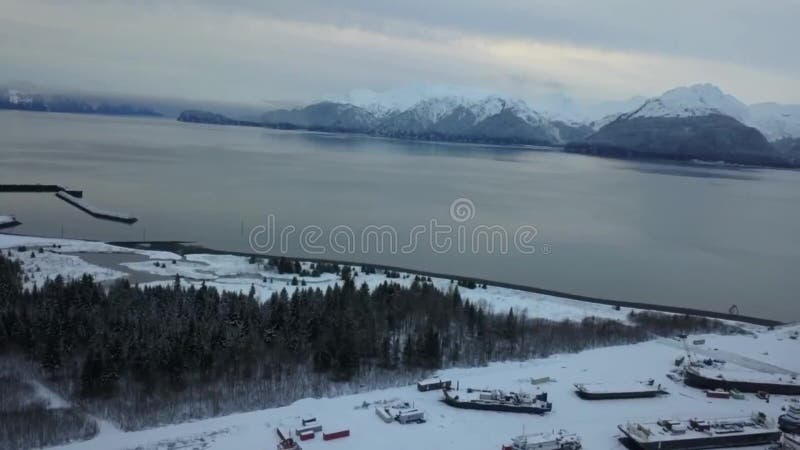 Frozen Alaska shipyard stock video. Video of gulf, bowl - 138607863